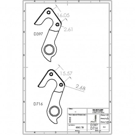 GH-284 derailleur hanger (D397 cast)